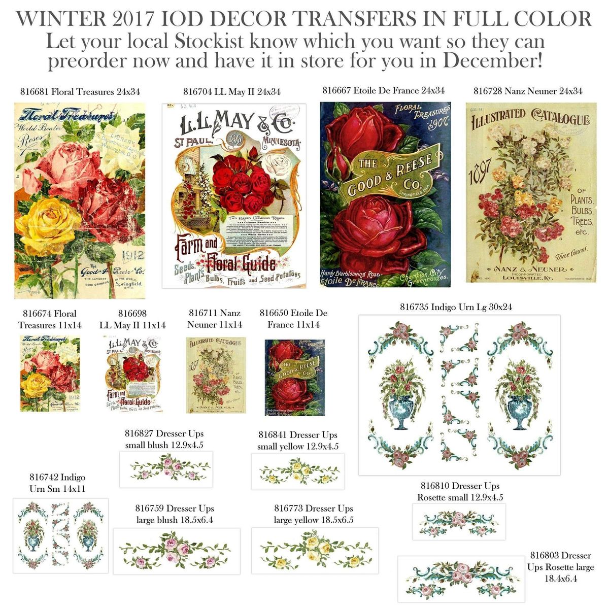 IOD 1st Generation Transfers, Stamps and Moulds