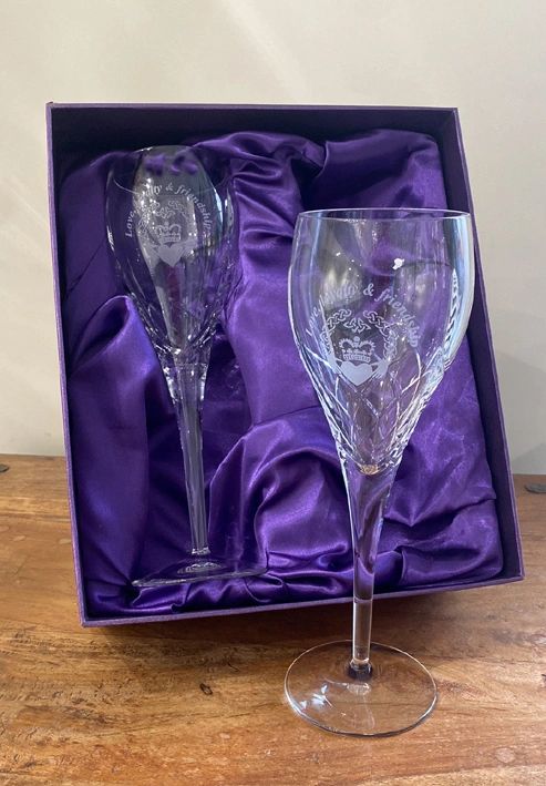 Satin Boxed Lead Crystal Goblets