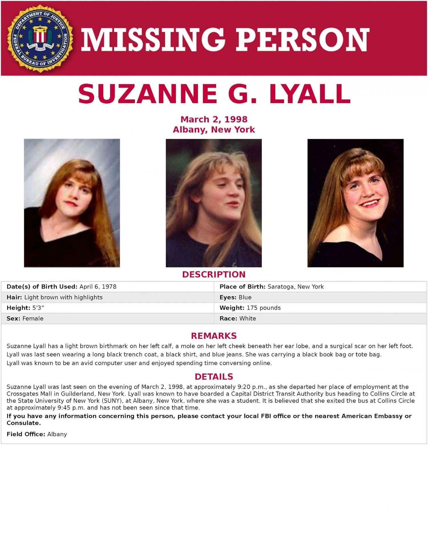 The Disappearance of Suzanne Gloria Lyall Part 1