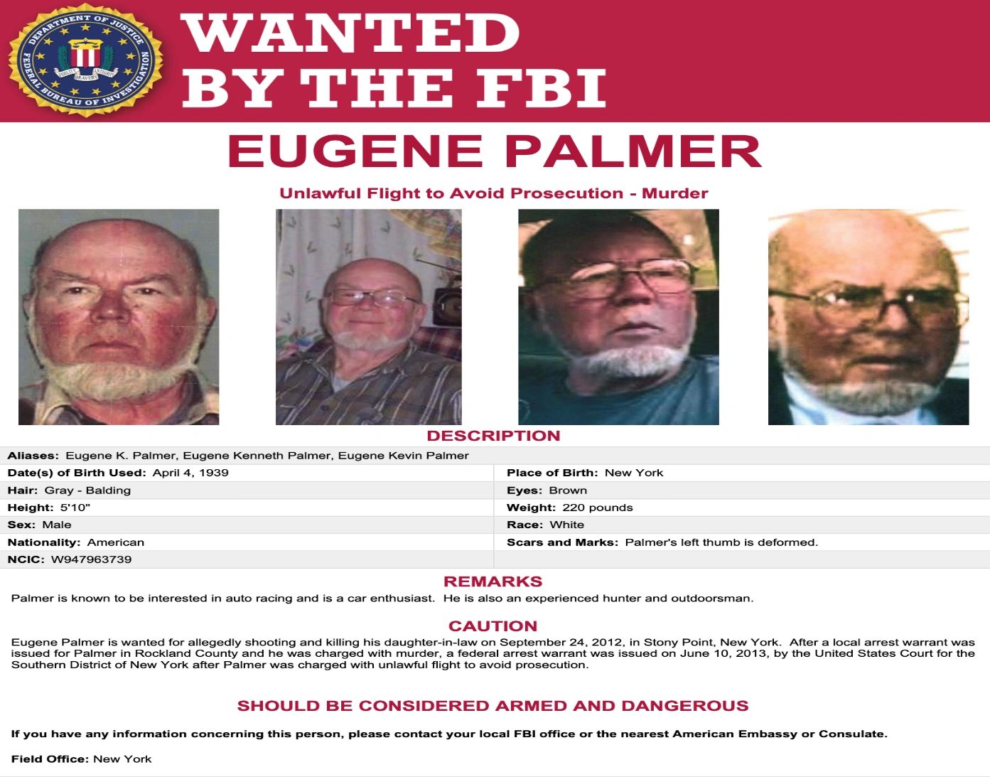 Wanted Eugene Palmer