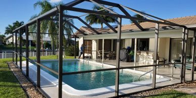 Modern Pool Cage Painting - Pool Enclosure, Painting | Modern Pool Cage ...