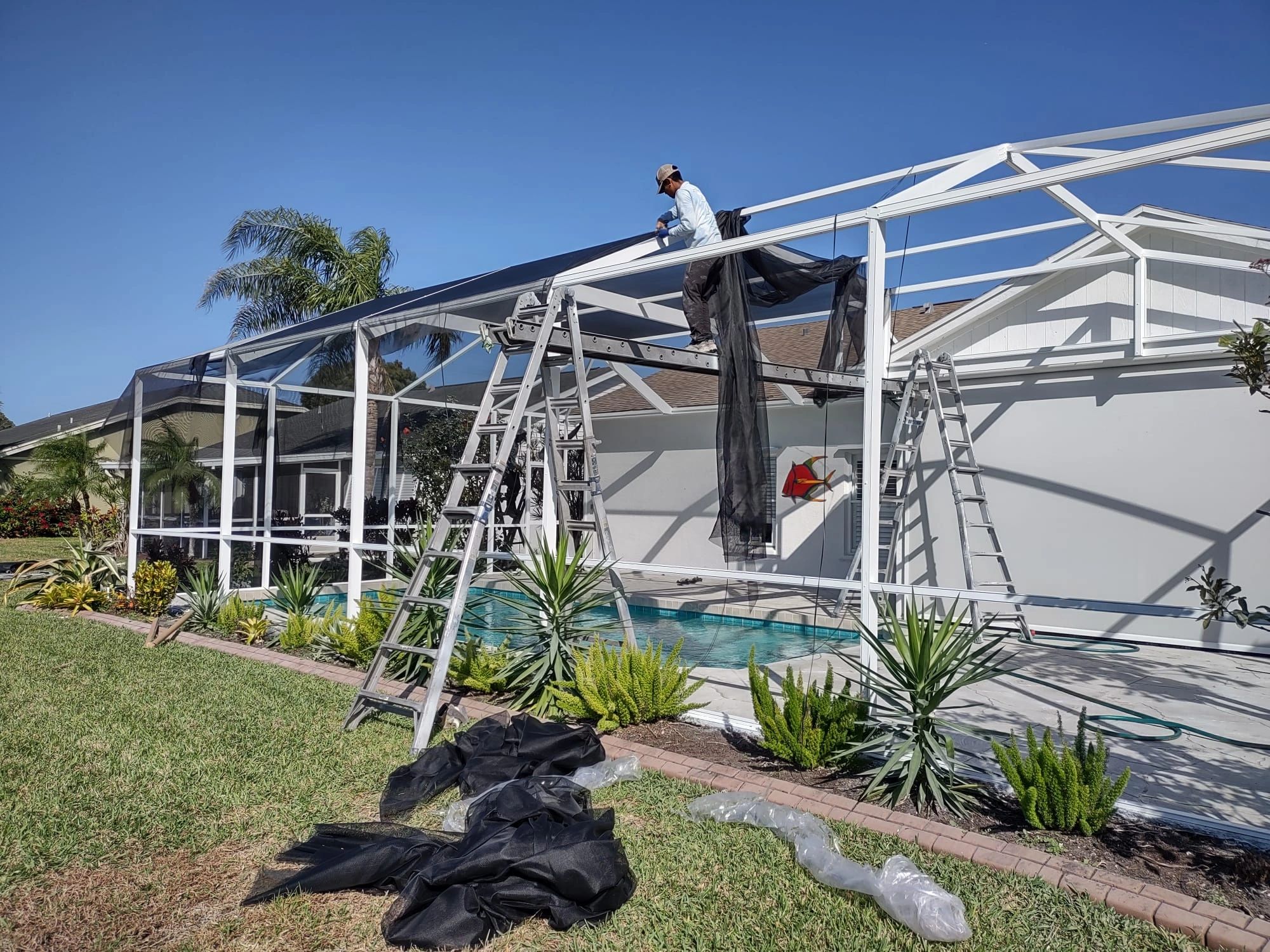 How much to Rescreen Pool Enclosure? Pool Screen Repair Service