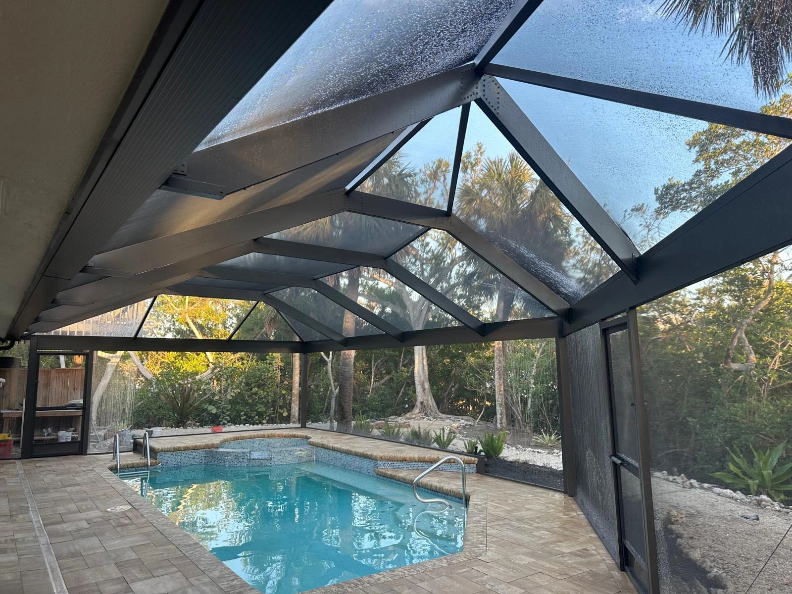 Pool Cage Painting in Sarasota, Florida | Pool Enclosure Rescreen