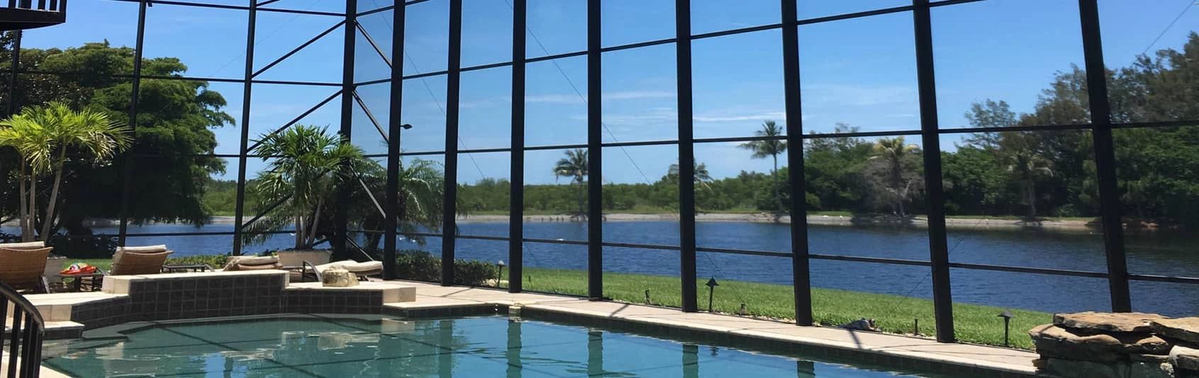 Pool Cage - Modern Pool Cage Painting | Modern Pool Cage Painting