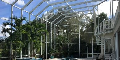 Modern Pool Cage Painting - Pool Cage, Rescreening