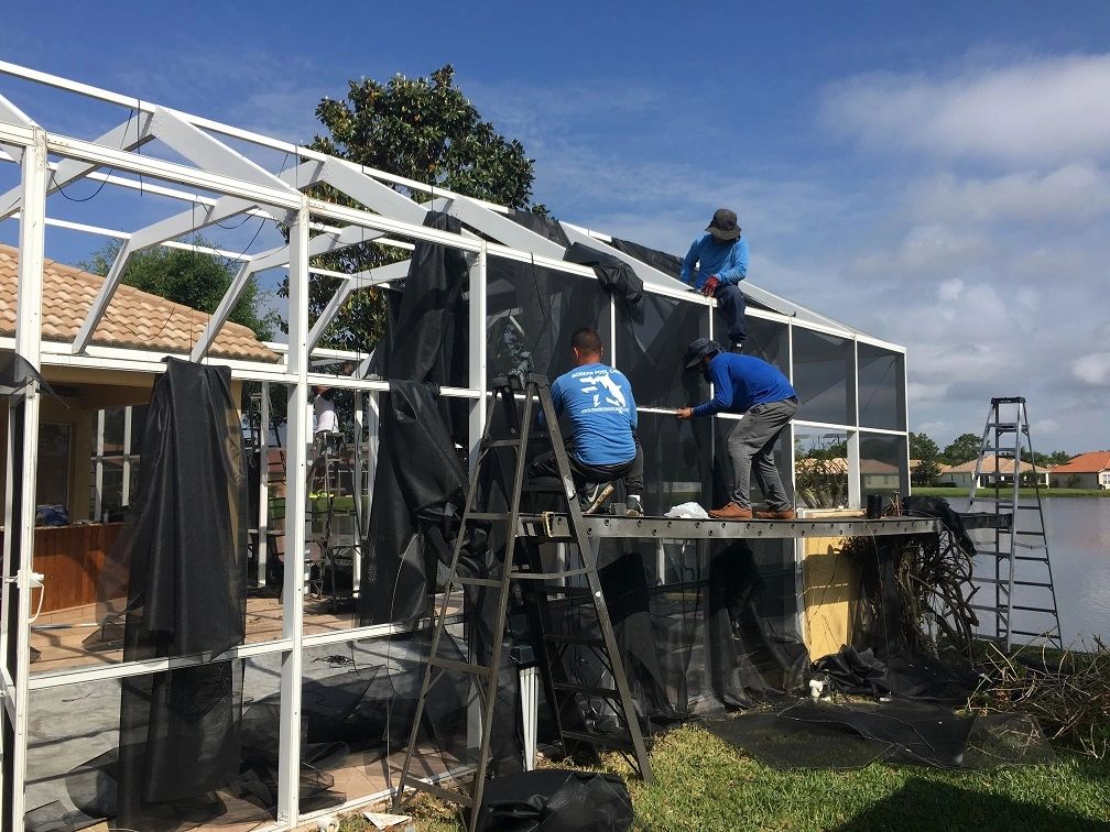How to Rescreen a Pool Cage. DIY pool screen repair!
