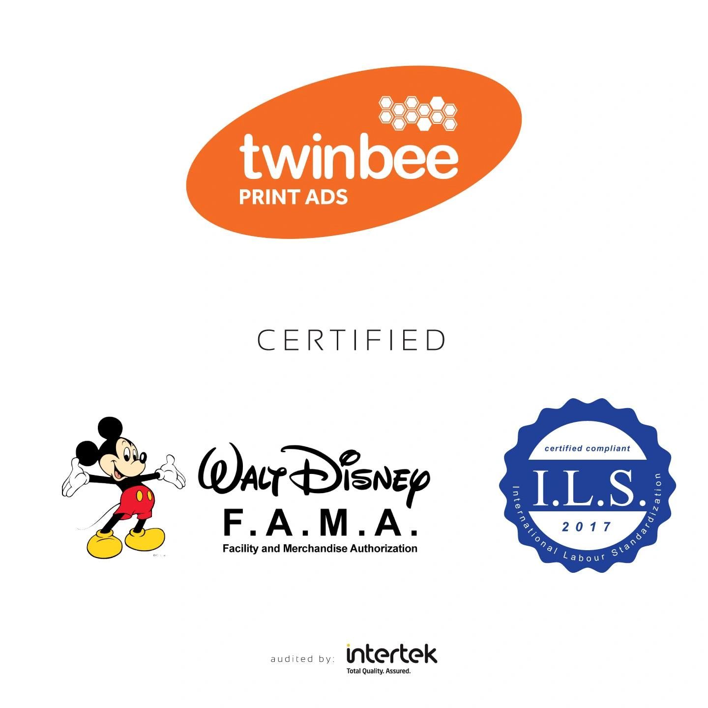 Twin-Bee: Accredited supplier of Disney's FAMA, ILS