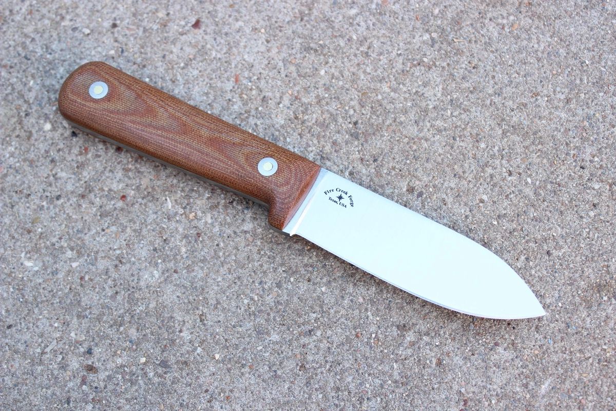 Handmade 4" Kephart Knife, 52100 High Carbon Steel, Natural Micarta