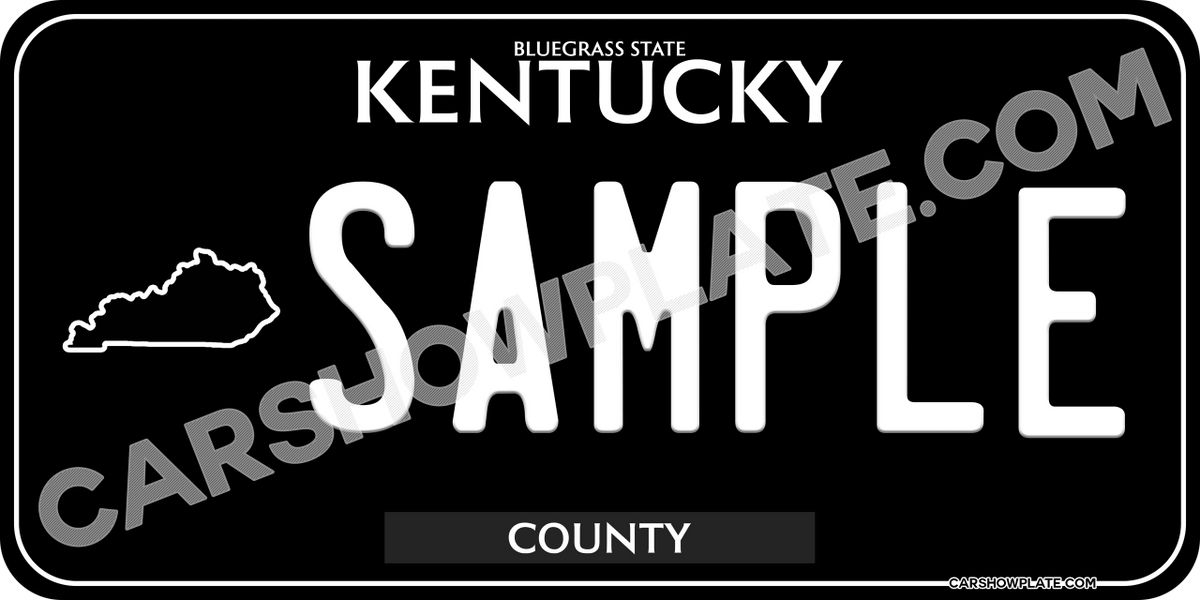 Kentucky Black & White US Plate