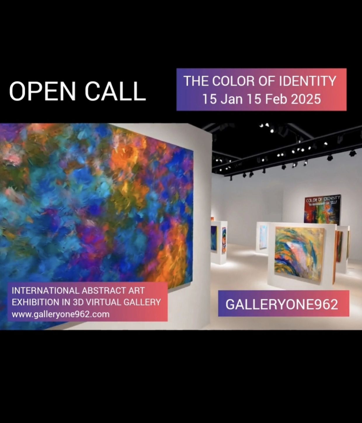 Abstract Art Exhibition in 3D virtual gallery