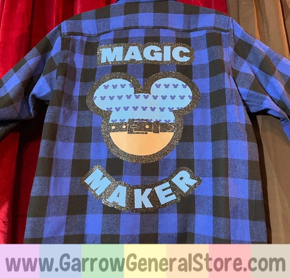 Magic Maker Blue or White Flannel XS-3XL with Name Above Pocket