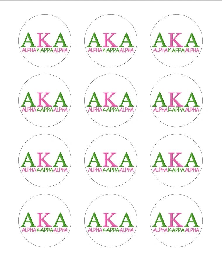 Alpha Kappa Alpha Sorority Cupcake Toppers