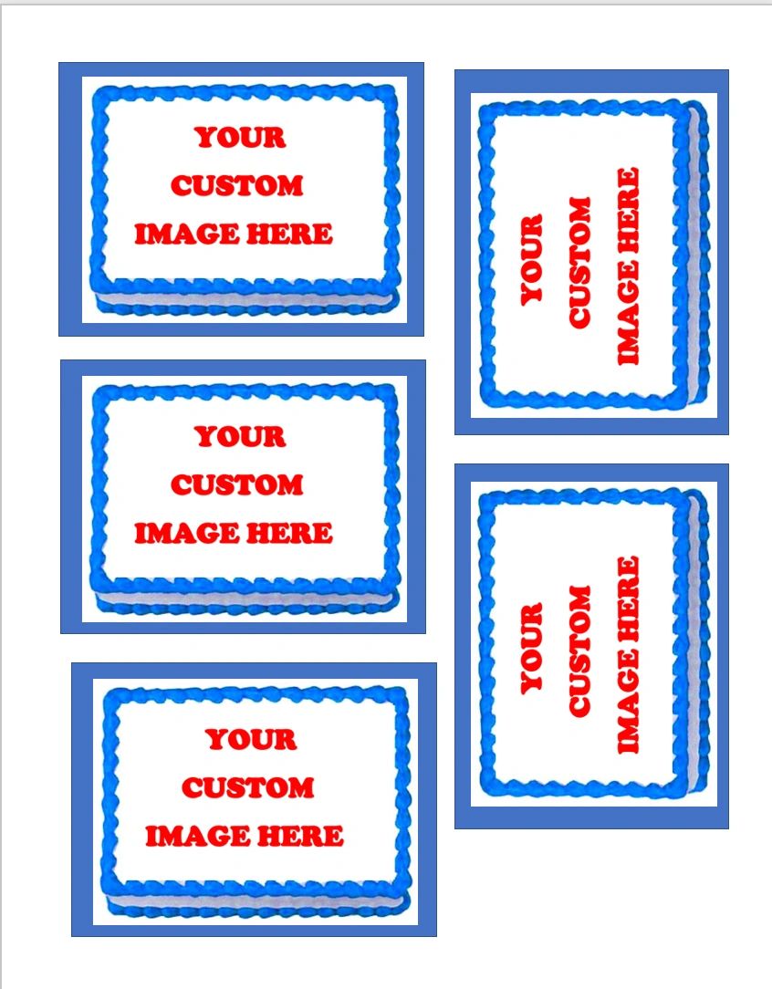 Edible Cake Image [Five Wallet Size (3 x 4.5")Prints of UPTO 5 ...