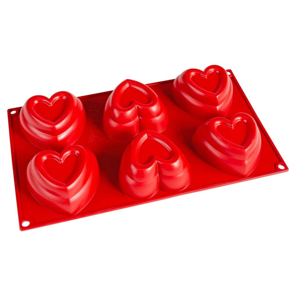Silicone Dimpled Heart 6 Cavity