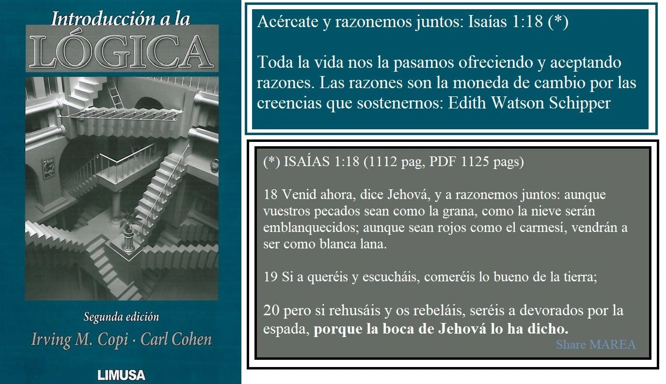 Introducción a la Lógica: Irving M Copi y Carl Cohen -Isaías 1:18