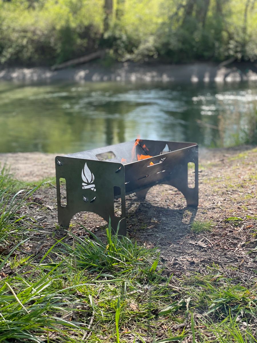 Collapsible Fire Pit With Grill and Carry Bag