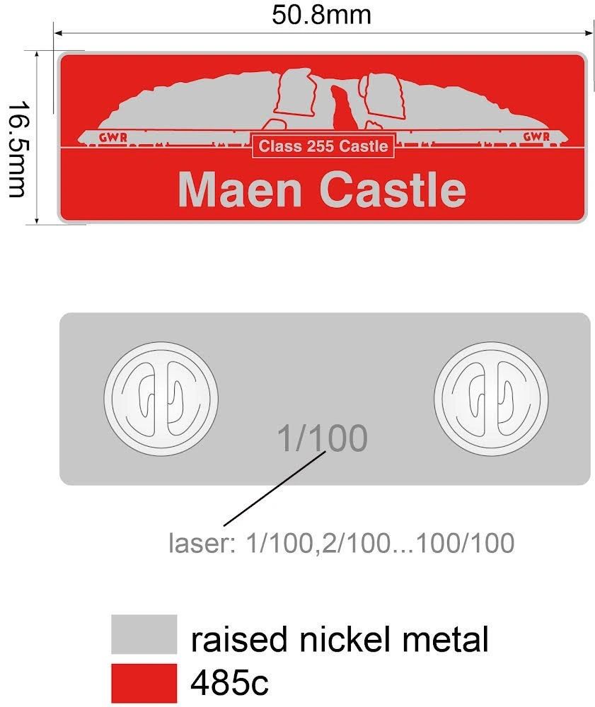 Coming Soon 'Maen Castle'. Class 255 nameplate badge.