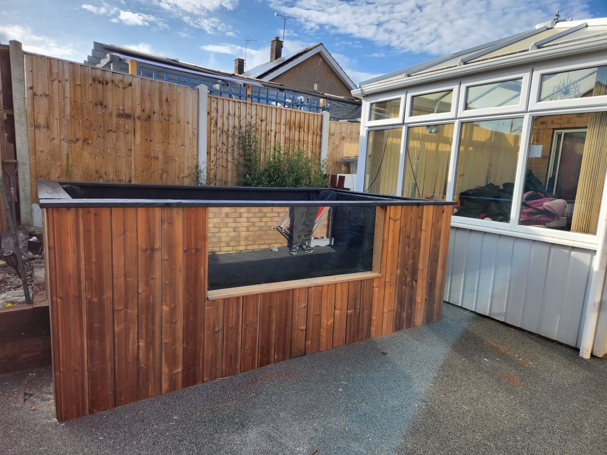 Cedar pond 10ft x 6ft x 3ft with viewing window.