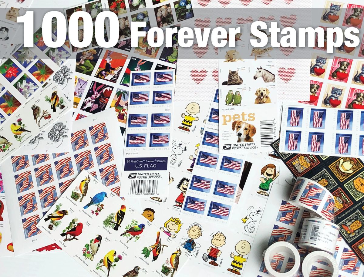 1000 Forever Stamps - SAVE 35%