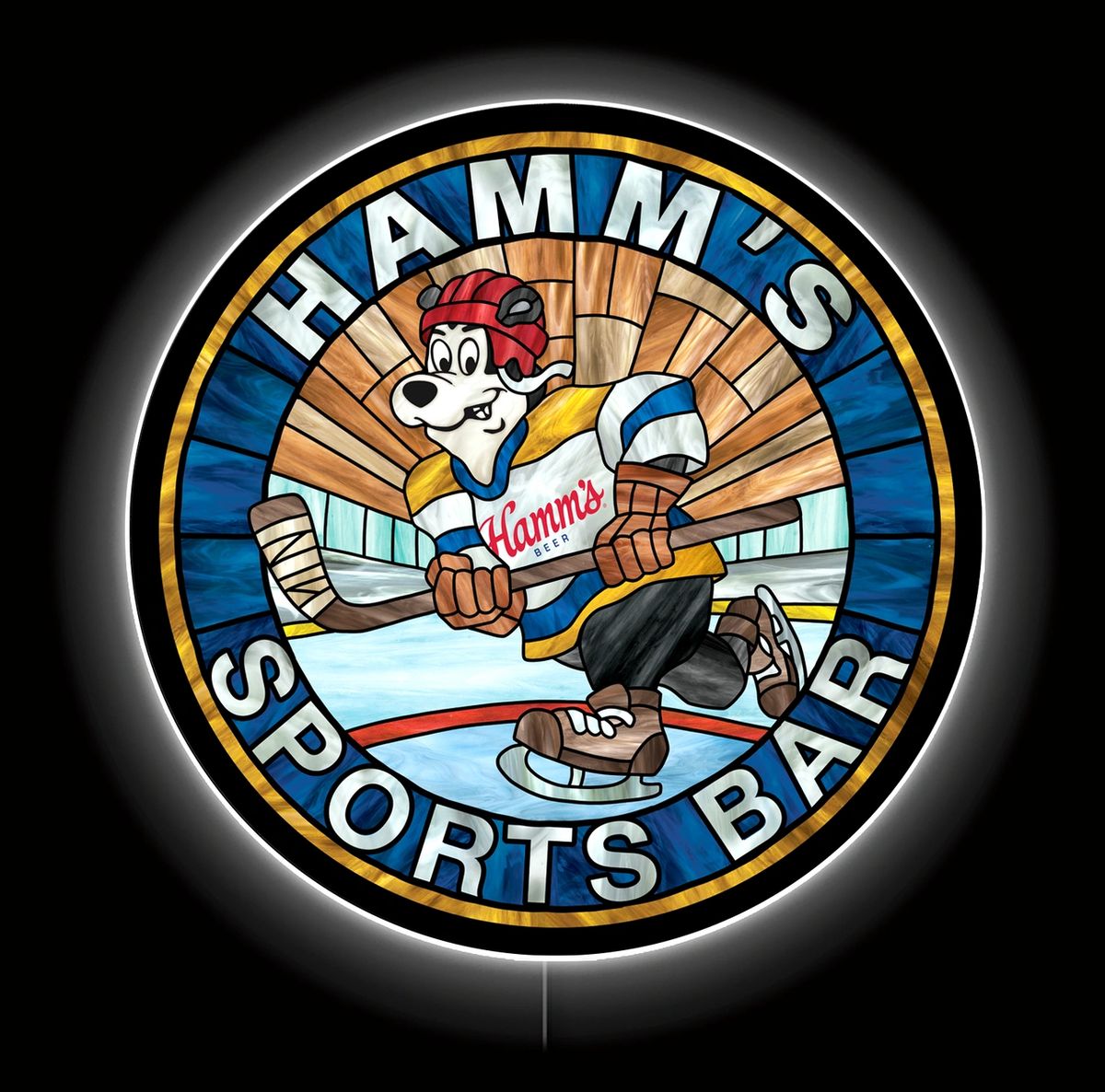 HAMM'S BEAR HOCKEY 23" BACK-LIT LED BEER SIGN