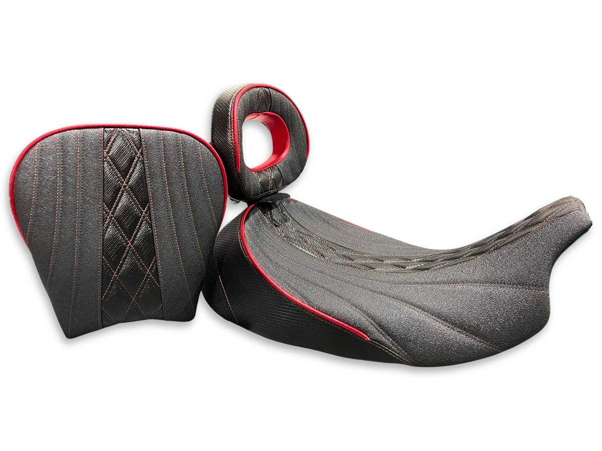 BAGGER/TOURING: SOLO SEATS PREMIUM Double Diamond Stripe Asphalt ...