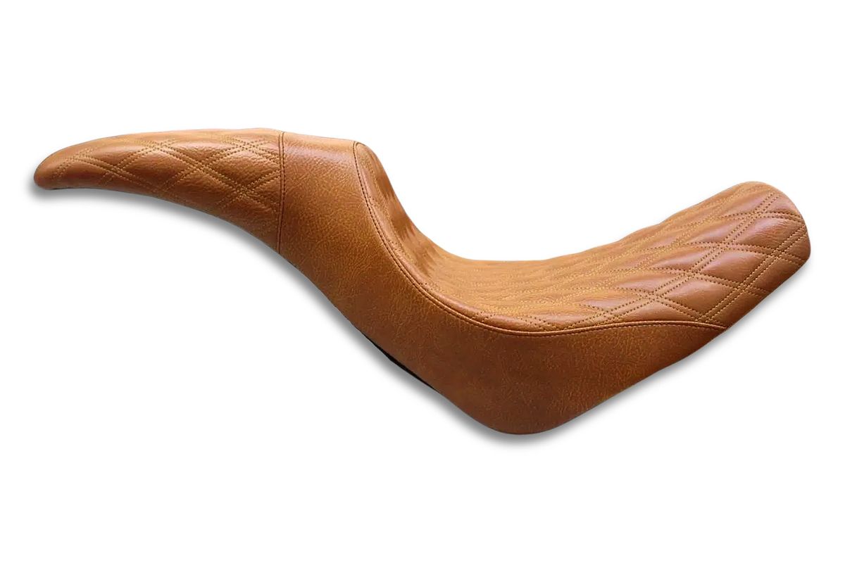 SOFTAIL FASTBACK: Double Diamond Tuck Distressed Brown Vinyl