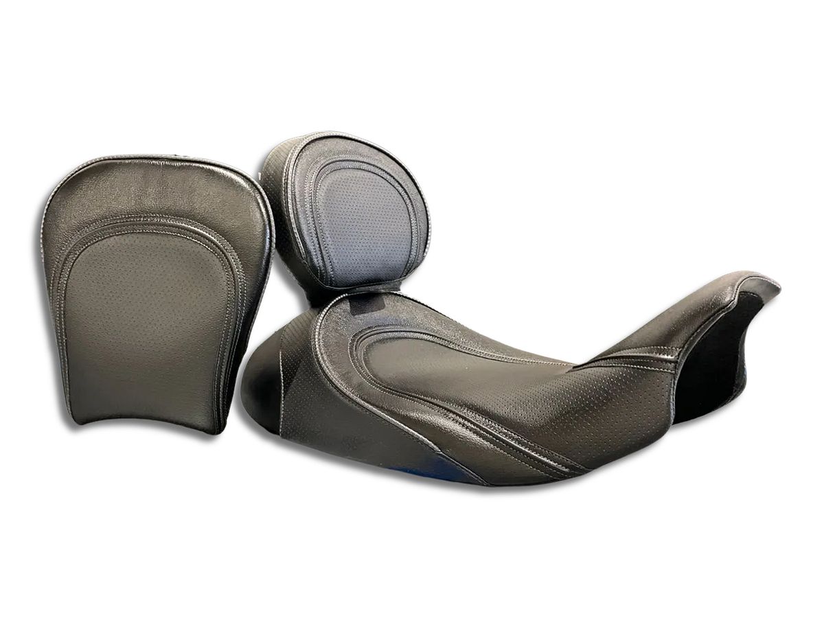 BAGGER/TOURING: SOLO SEATS Piping Design Semi-Perforated Vinyl Inlay