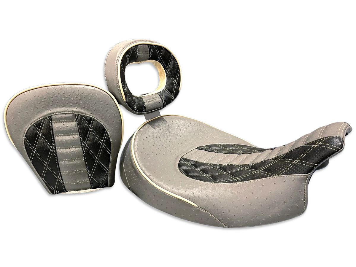 BAGGER/TOURING: SOLO SEATS CVO 3D Double Diamond Tuck + Double Tuck ...