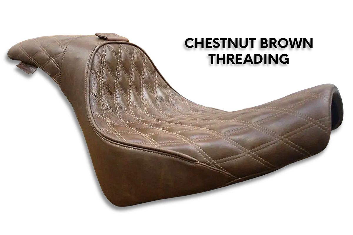 SOFTAIL FASTBACK: Double Diamond Tuck Bomber Brown Leather