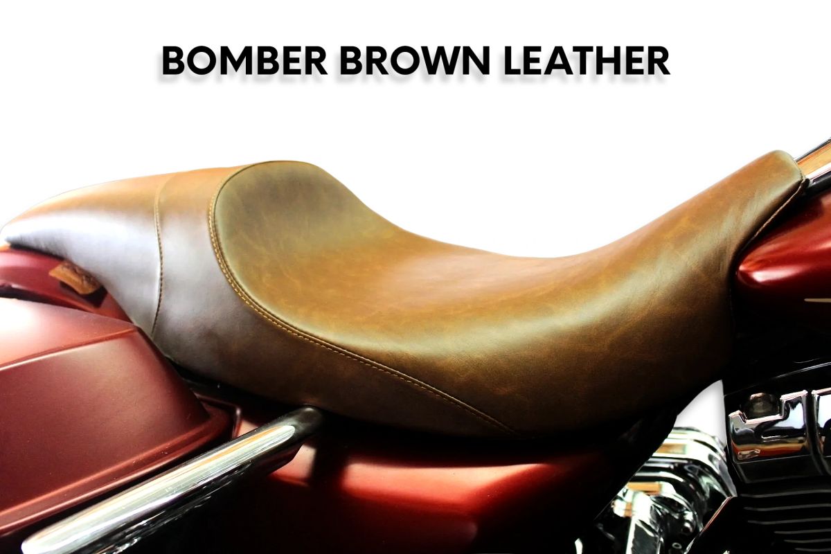 BAGGER/TOURING: FASTBACK/SQUAREBACK: BOMBER BROWN Leather Plain