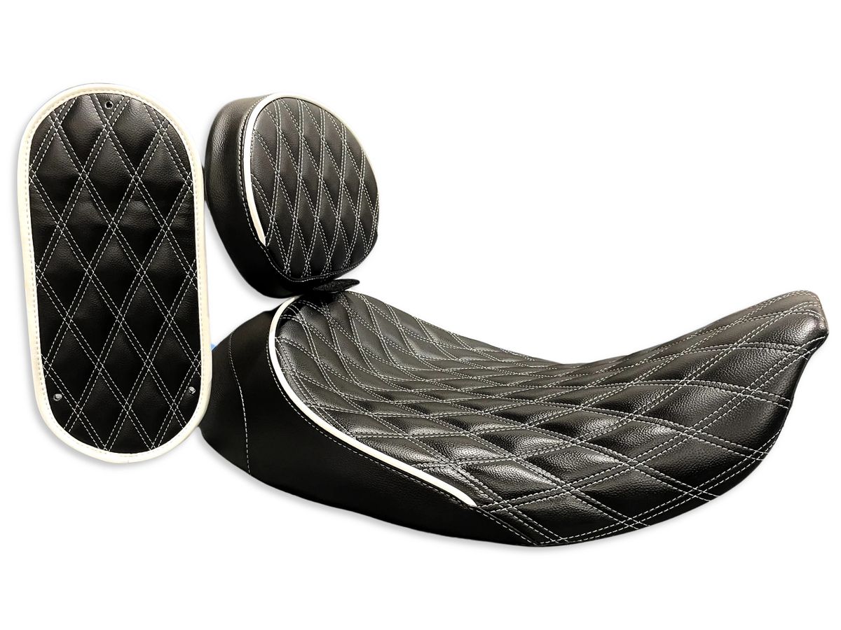 BAGGER/TOURING: SOLO SEATS Double Diamond Tuck