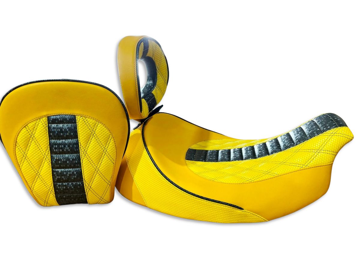 BAGGER/TOURING: SOLO SEATS CVO 3D Double Diamond Tuck + Double Tuck ...