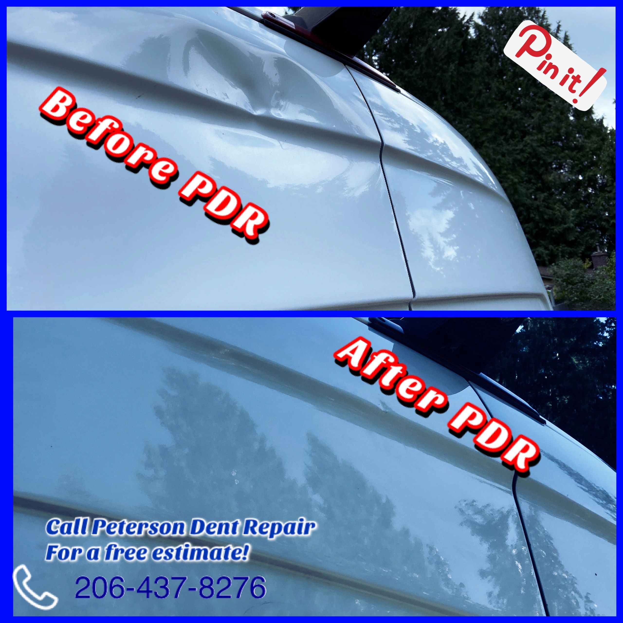 Paintless Dent Repair on a Severe Van Door Dent