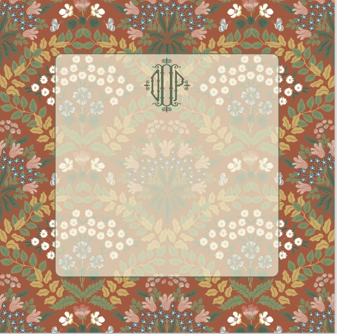 Bramble Brown with Floral Notepad with Personalization