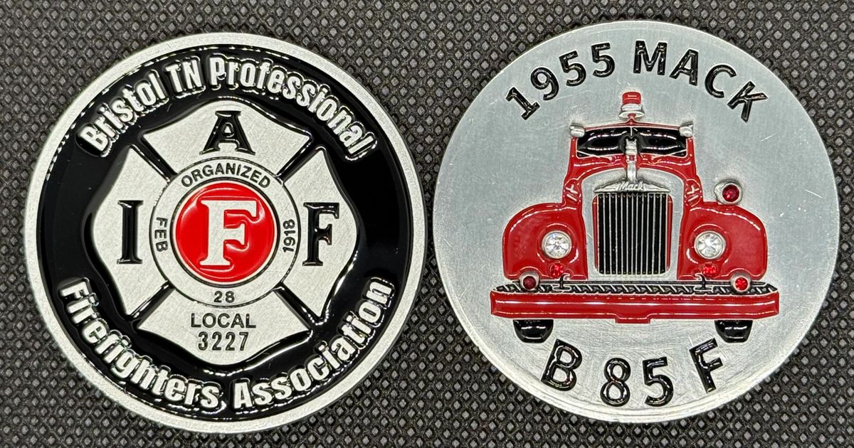 1955 Mack B 85 F IAFF Local 3227 fundraiser coin