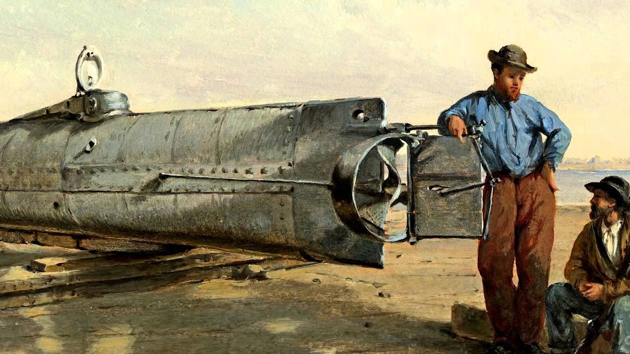 The HL Hunley Confederate Submarine