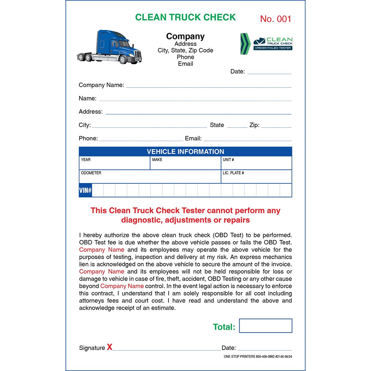 California Clean Truck Check Invoice #2146