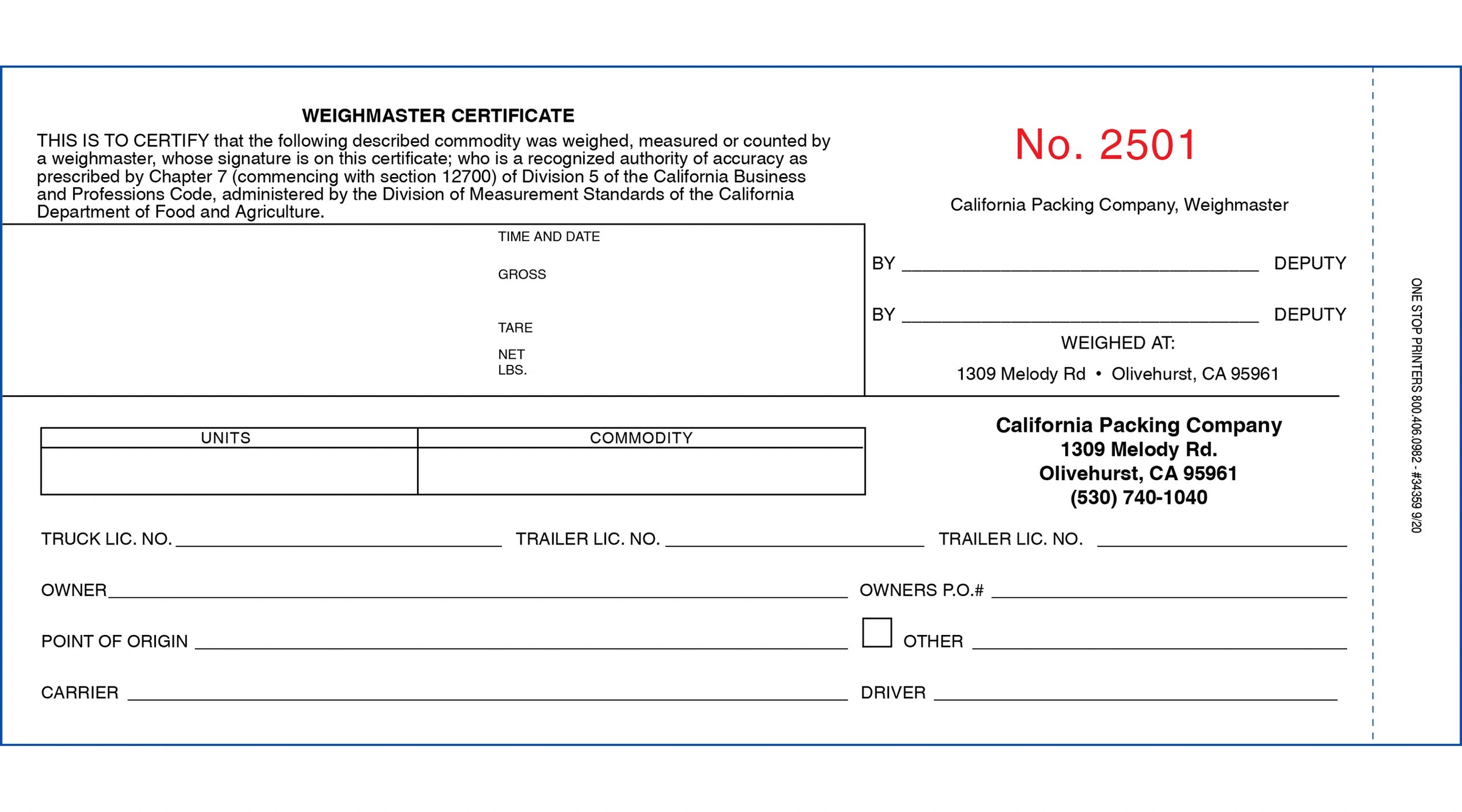 Scale Weight Tickets
