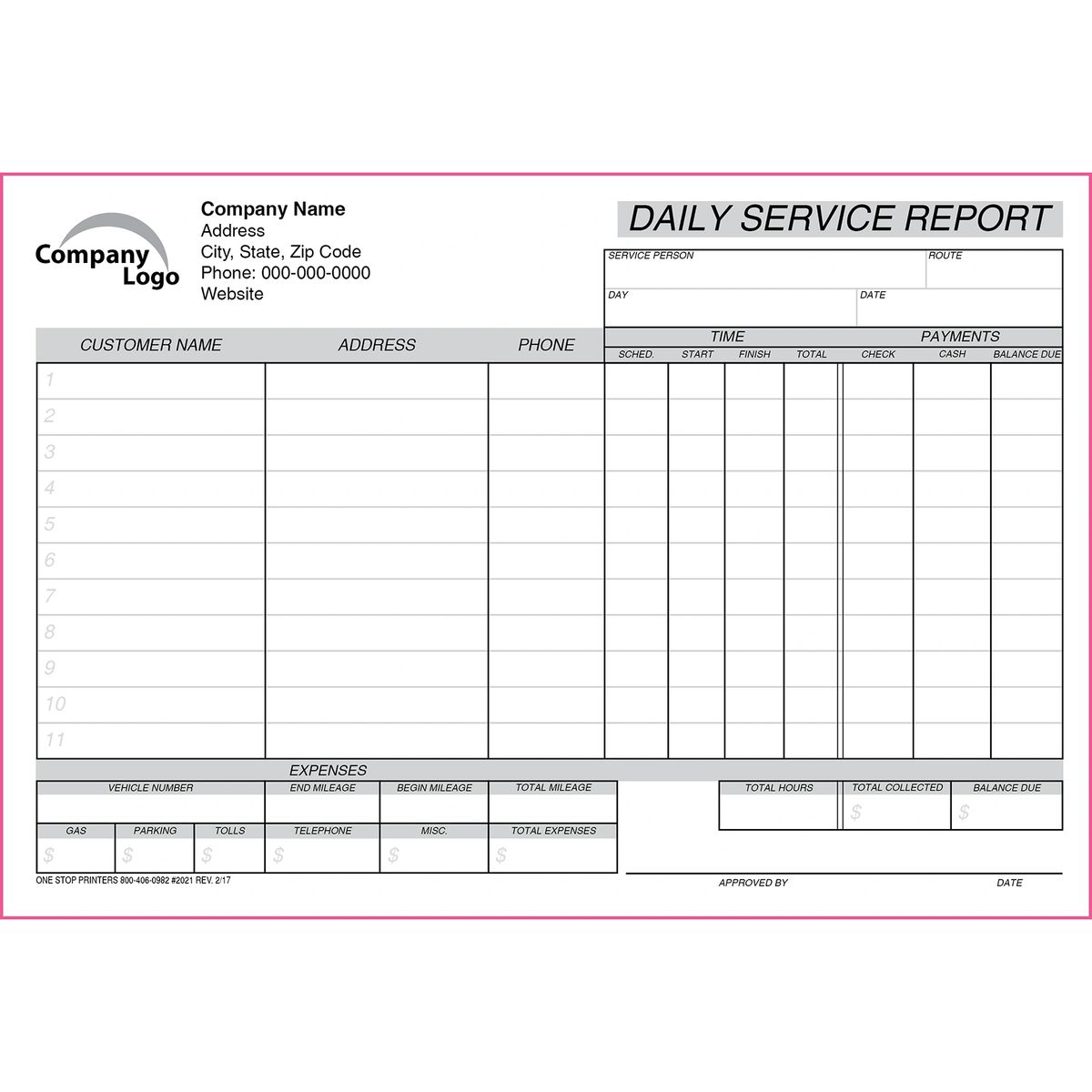 Daily Service Report #2021