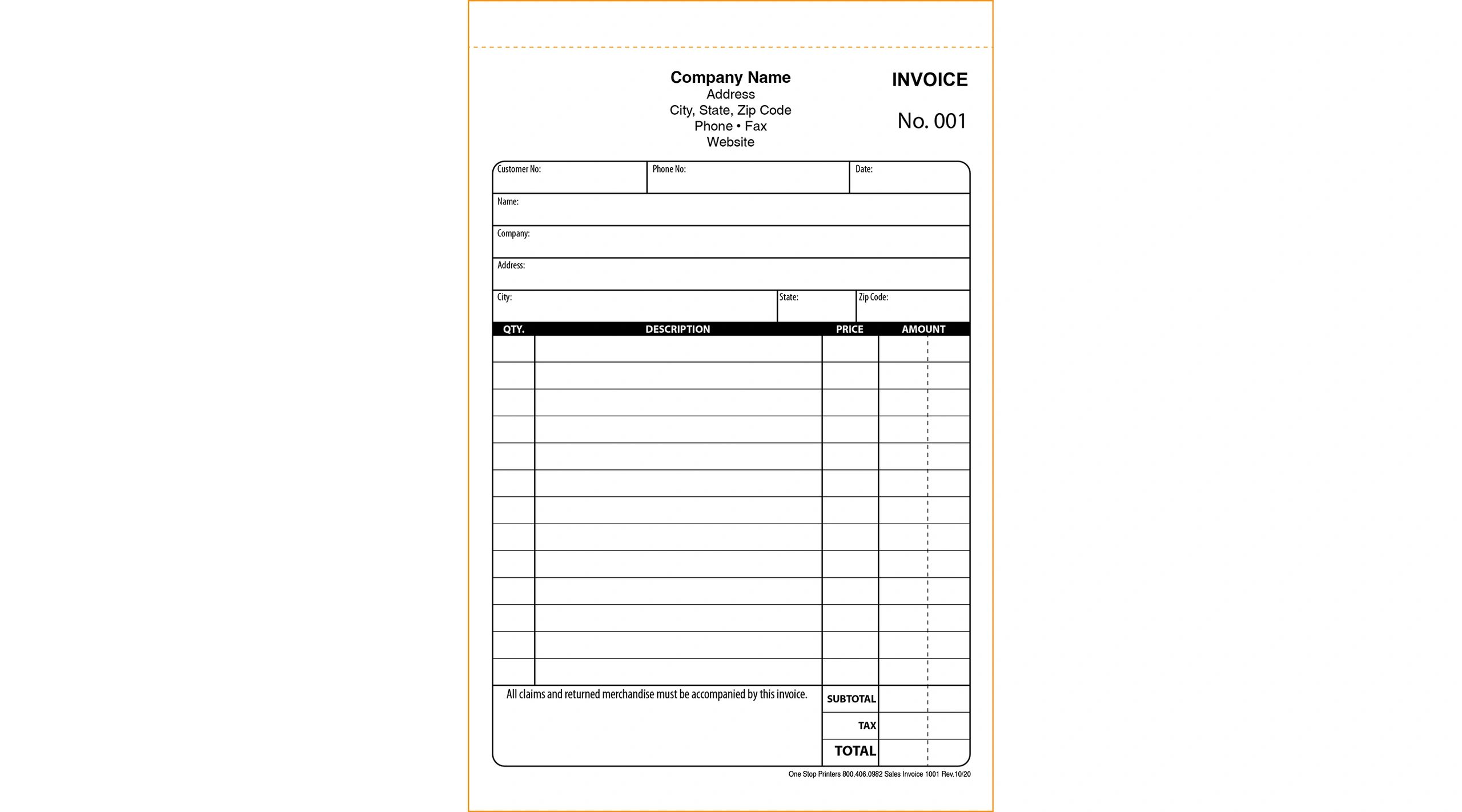 General Retail Sales Invoice