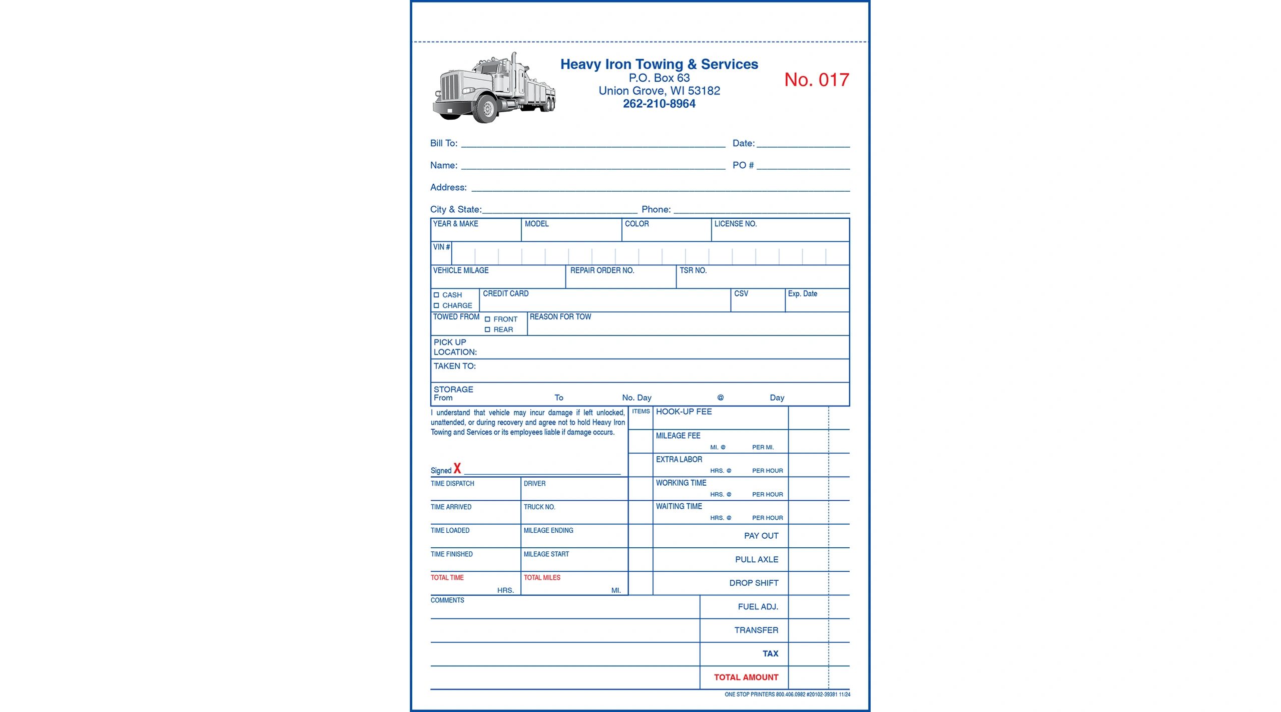 Towing Invoice