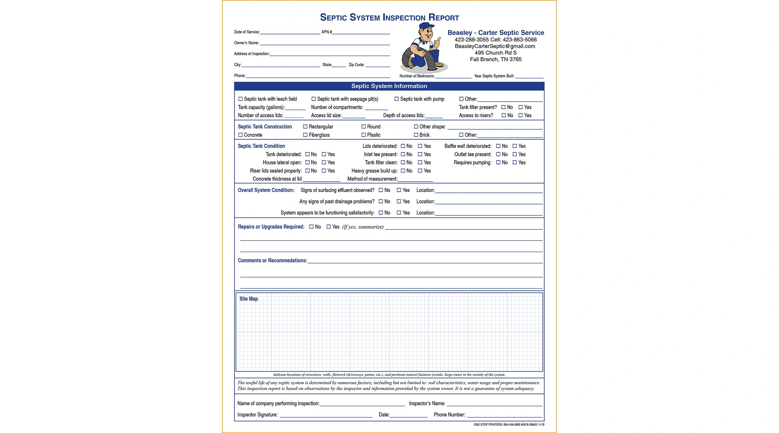 Septic System Inspection Report