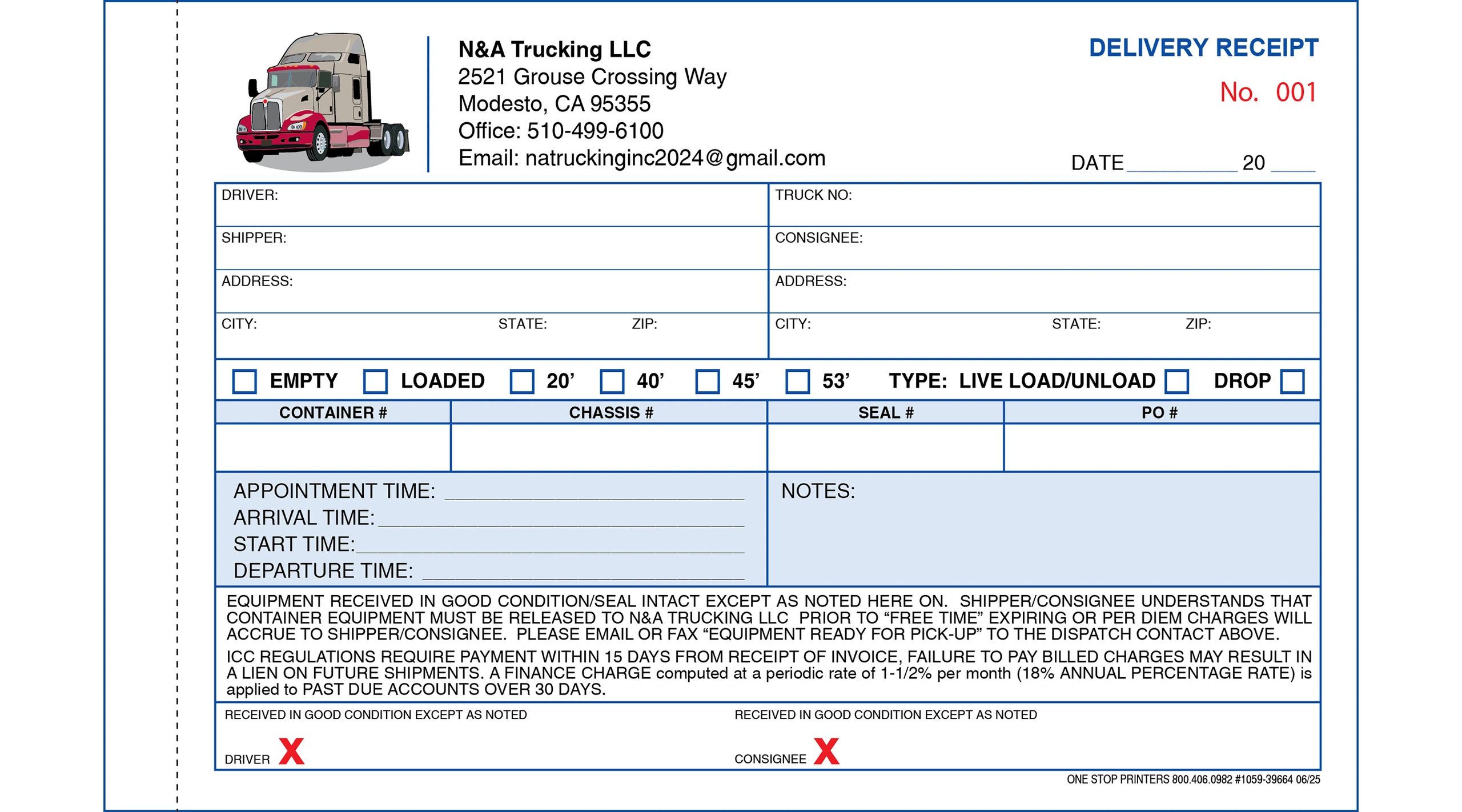 Delivery Receipt
