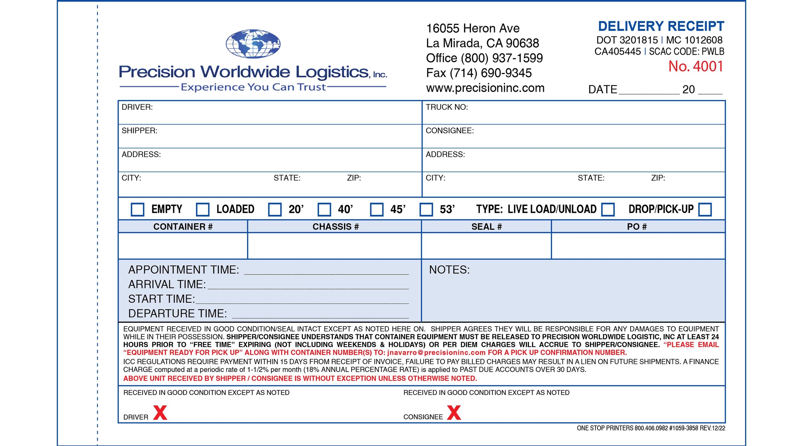 Delivery Receipts for the Trucking Industry
