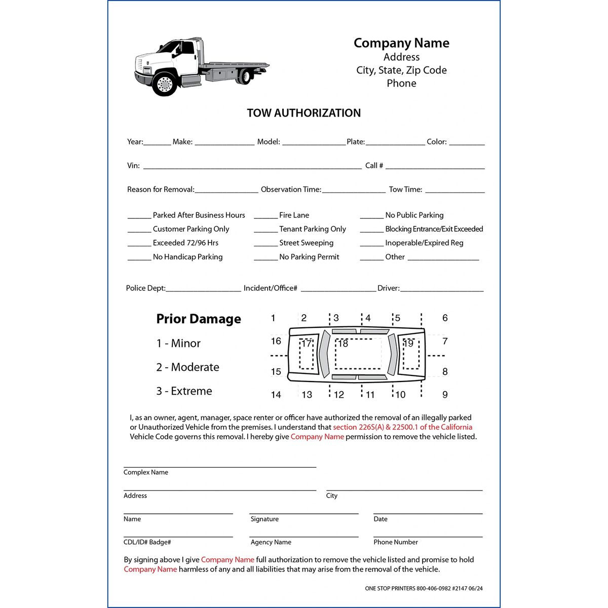Tow Authorization #2147