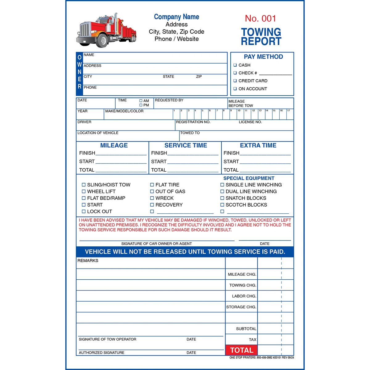 Towing Work Order #20101
