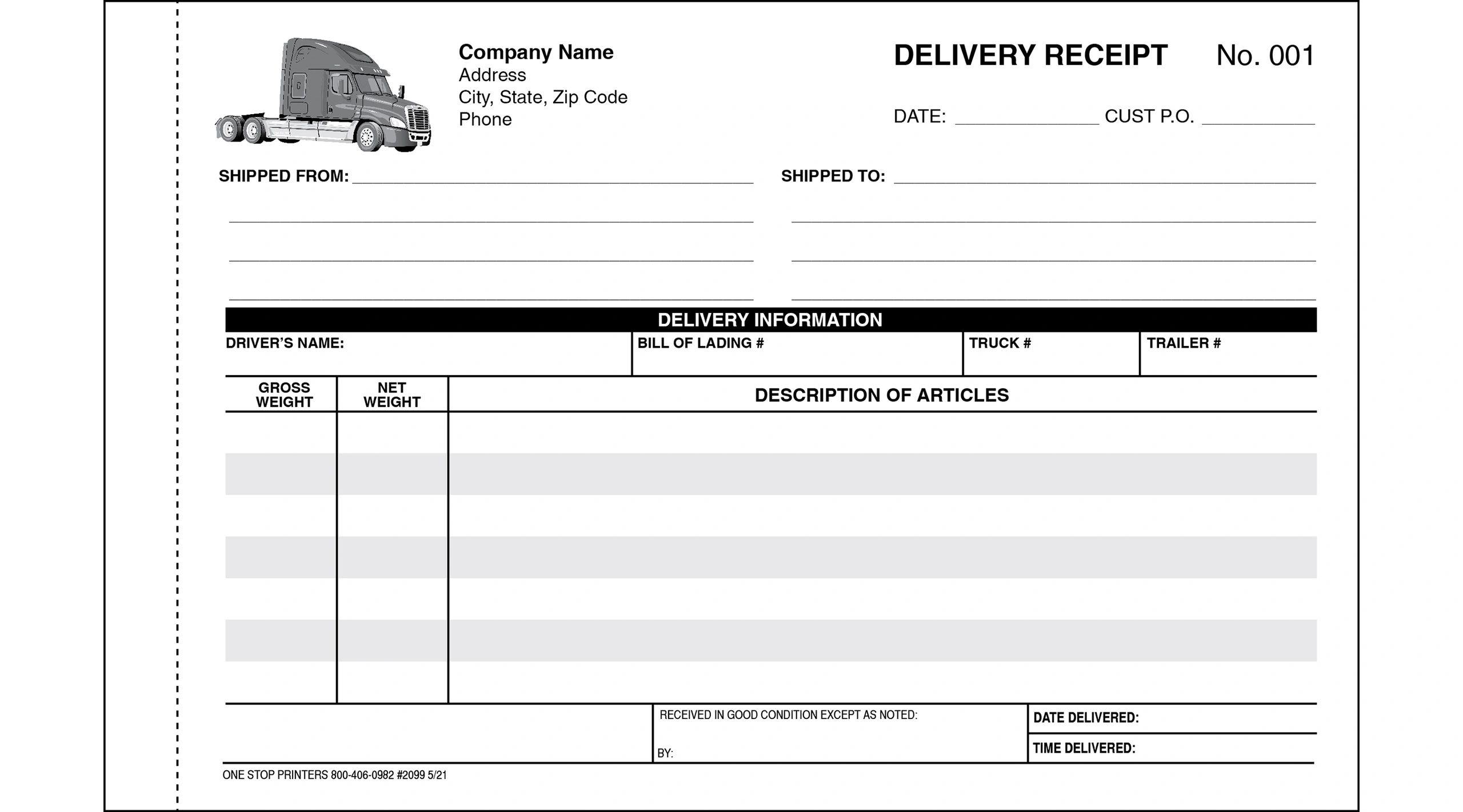 Truck Driver’s Last Mile Delivery Receipt