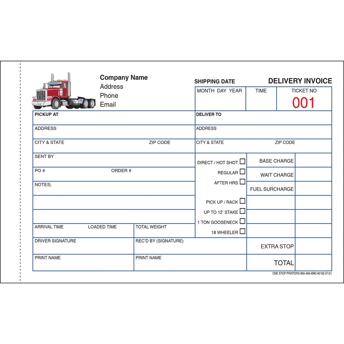 Trucker Delivery Invoice #2102