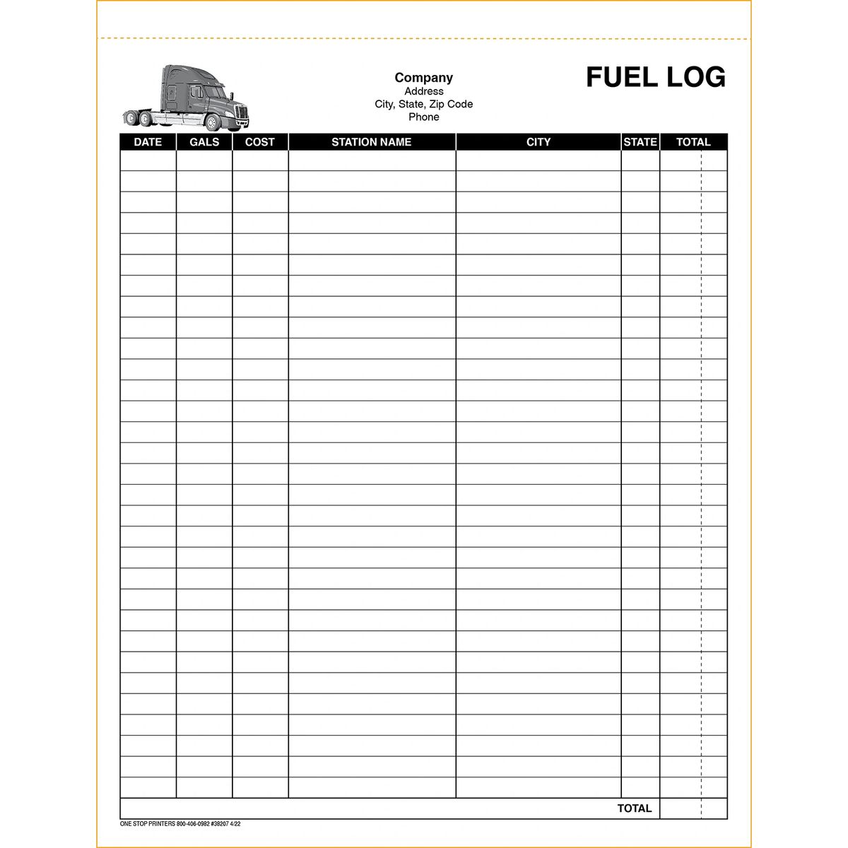 Trucker's Fuel Log #2109