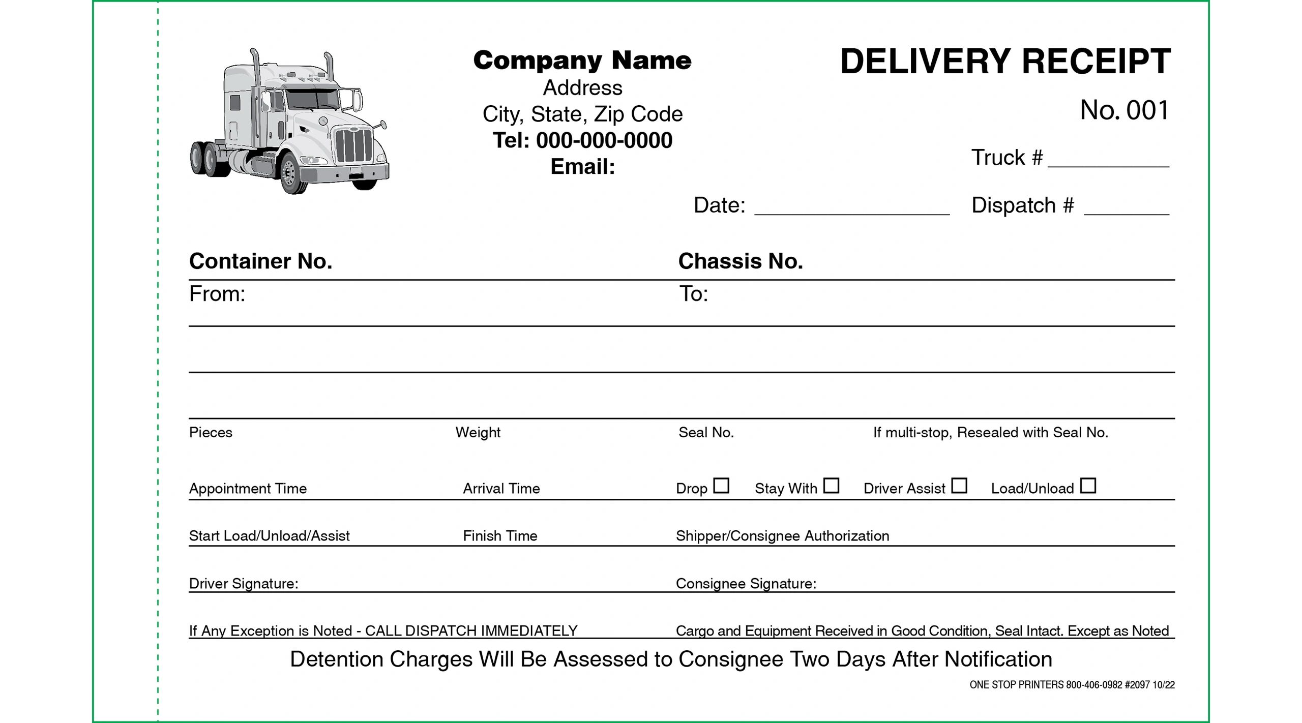 Proof of Delivery and Delivery Receipt
